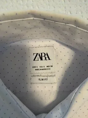 Zara | Shirts | Zara Mens Light Blue Microdot Dress Shirt | Poshmark